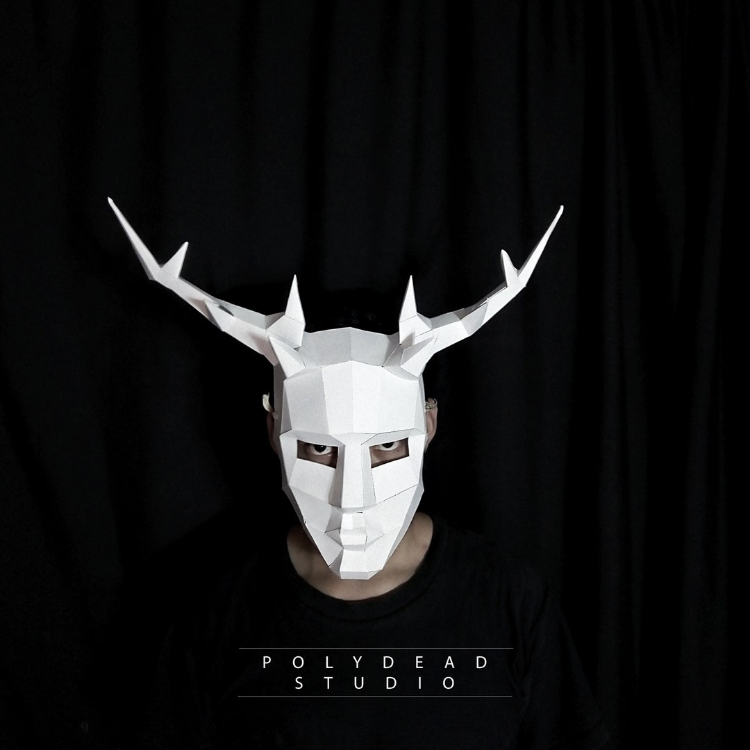 DIY Wendigo Halloween Mask | Hannibal Lecter Mask | Papercraft Low Poly ...