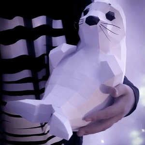 DIY Baby Seal 2 | Seal Papercraft Kit | Baby Seal Paper Sculpture + DXF ...