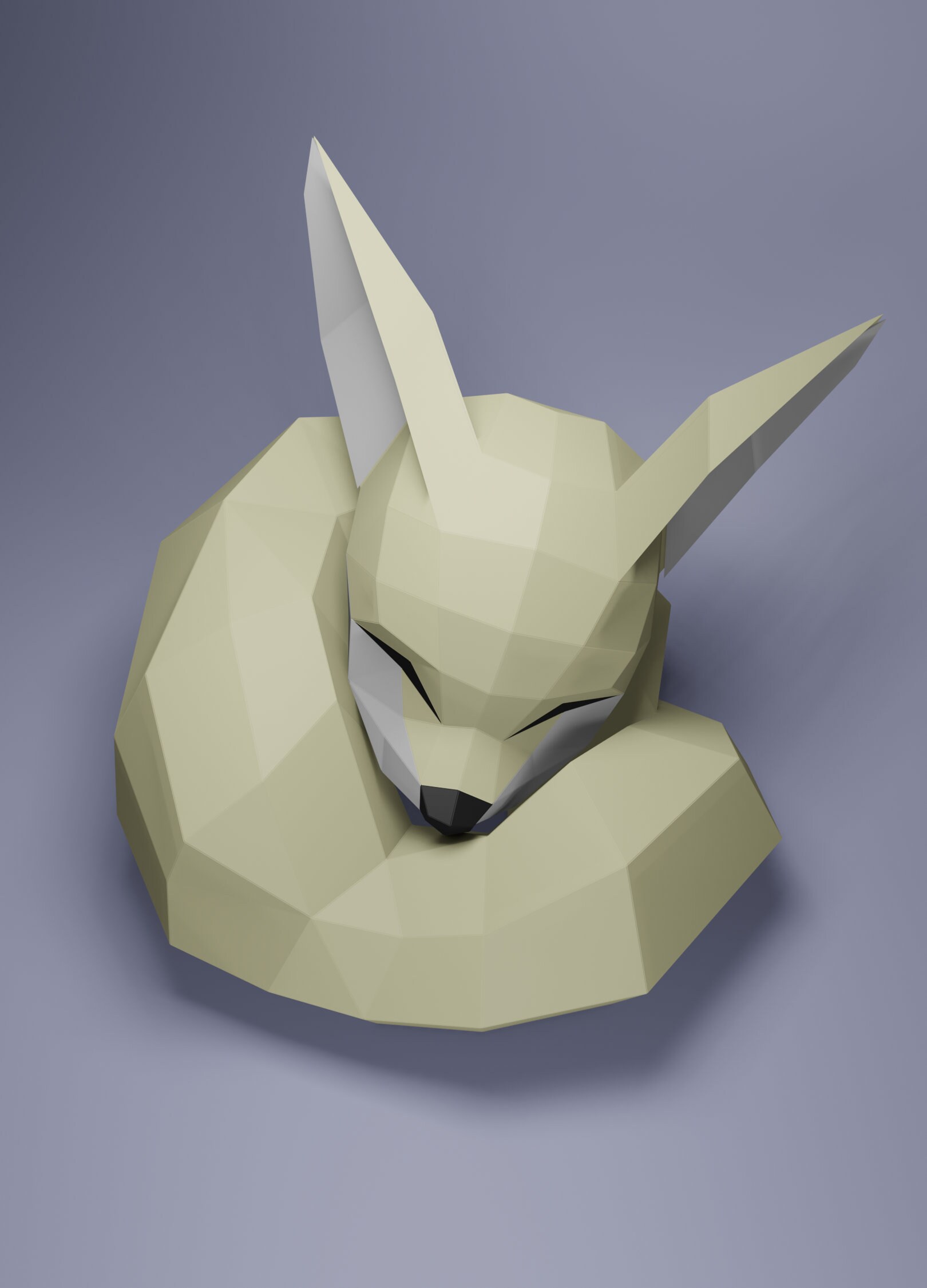 DIY Fennec Fox Papercraft + DXF | Fennec Fox Templates | Low Poly ...