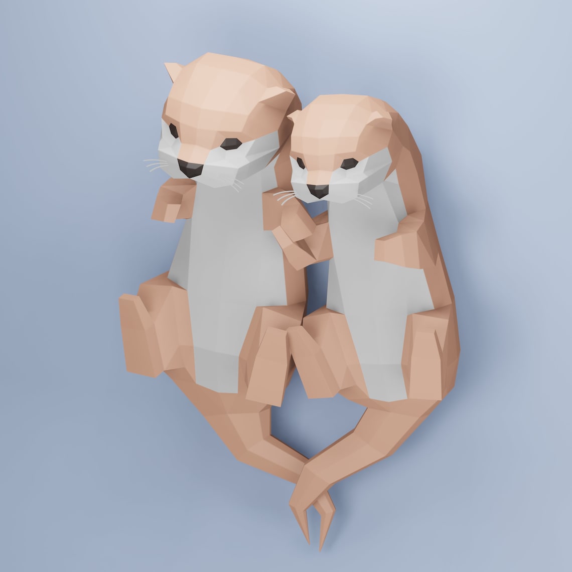 DIY Otter Couple DXF Otter Papercraft Otter Template | Etsy Canada