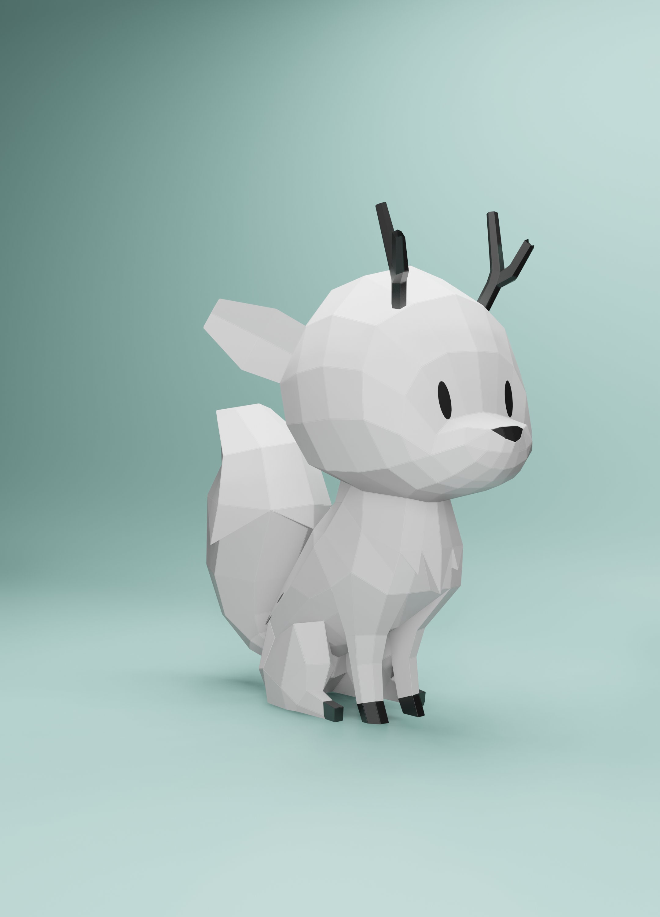 DIY Deer Fox II DXF Deer Fox Papercraft Twig Hilda - Etsy