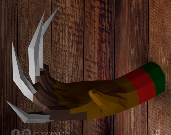 DIY Freddy Krueger's Glove Papercraft Low Poly Paper - Etsy