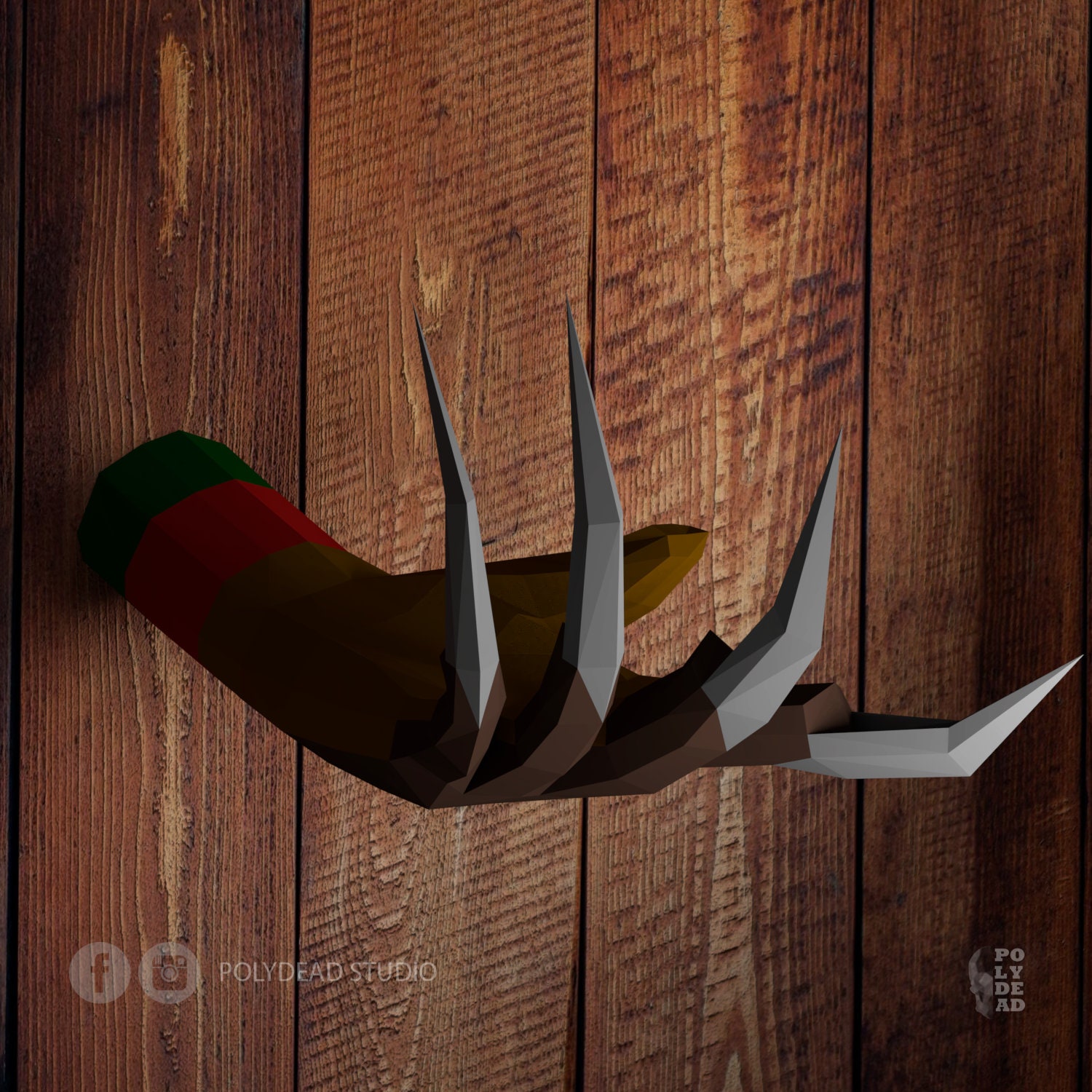 DIY Freddy Krueger's Glove Papercraft Low Poly Paper - Etsy UK