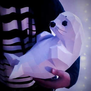 DIY Baby Seal 2 | Seal Papercraft Kit | Baby Seal Paper Sculpture + DXF ...