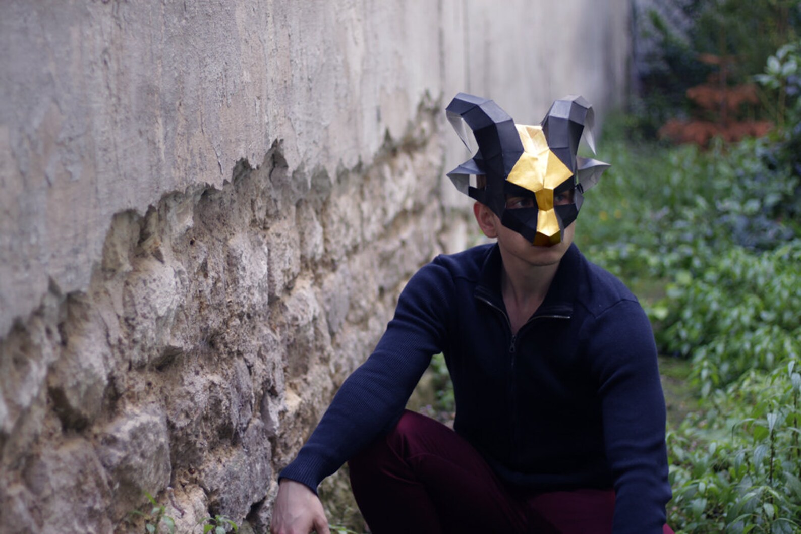 DIY Black Phillip Papercraft Mask Baphomet Lowpoly Goat - Etsy