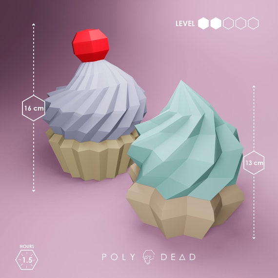 DIY Cupcakes Papercraft Cupcake Template Paper Cupcake - Etsy