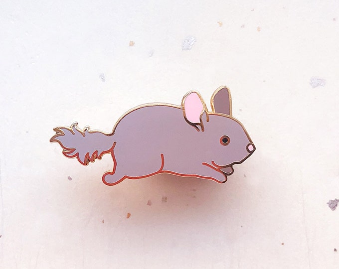 Running Chibi Chinchilla Enamel Pin - Etsy