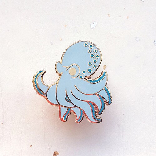 Octopus Depths Hard Enamel Pin - Etsy
