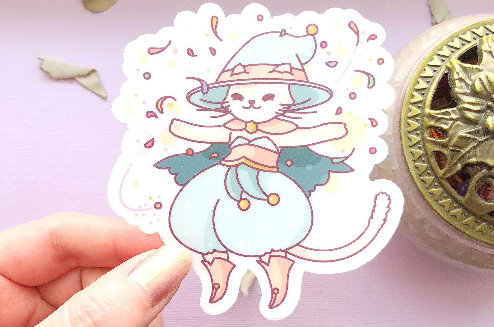 Kitty Mage Clear Vinyl Sticker - Etsy