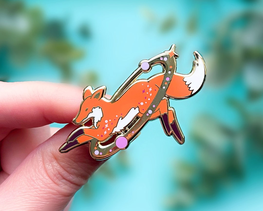 Cosmic Fox Enamel Pin - Etsy