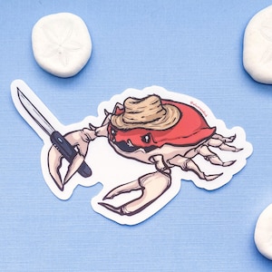 Stabby Crabby Clear Vinyl Sticker - Etsy