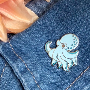 Chibi Octopus Enamel Pin - Etsy