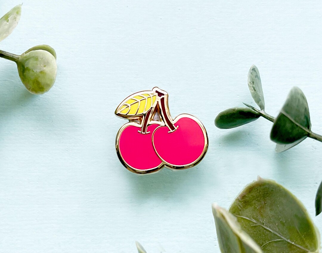 Mini Cute Cherries Fruit Enamel Pin - Etsy