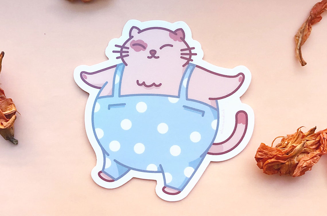 Chonky Cat Pants Vinyl Sticker - Etsy