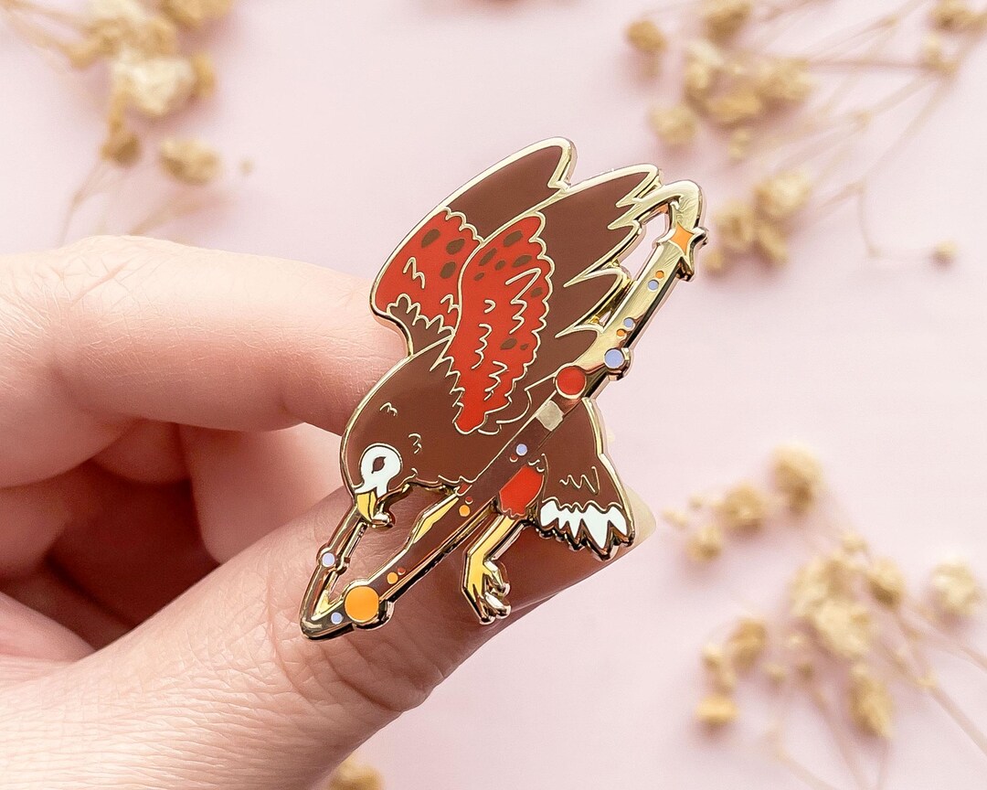 Cosmic Hawk Enamel Pin - Etsy