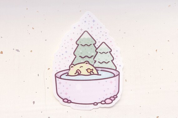 Frog Bath Clear Vinyl Sticker - Etsy