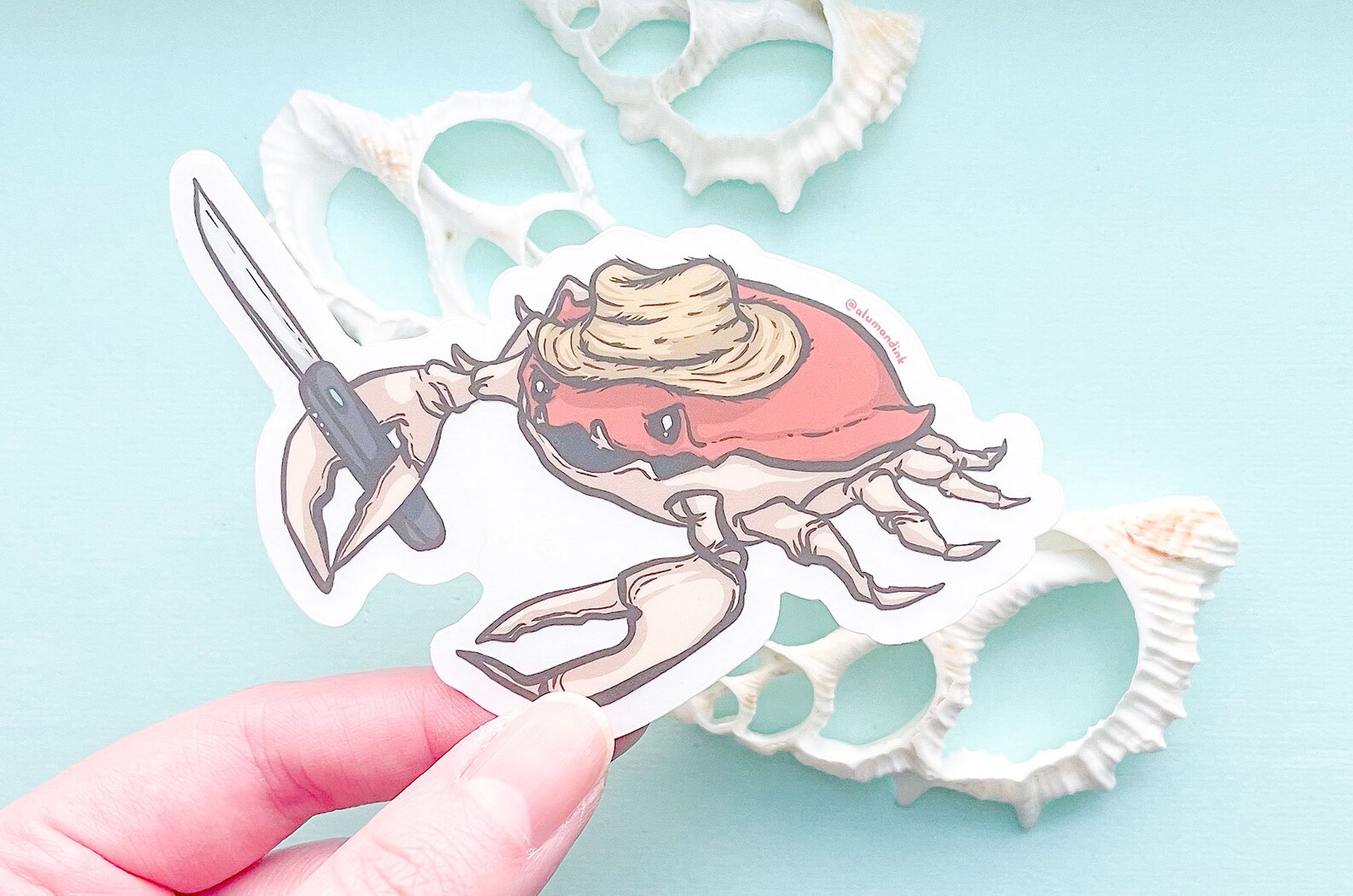 Stabby Crabby Clear Vinyl Sticker - Etsy