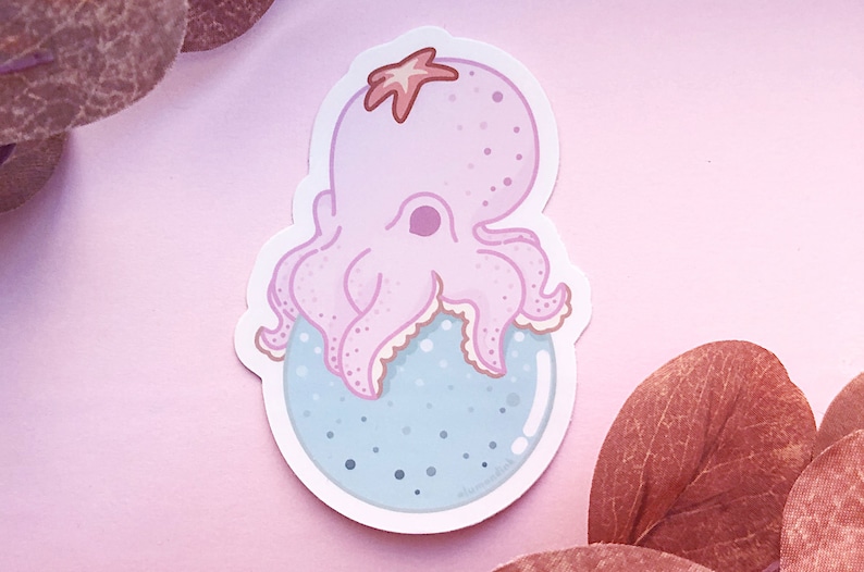 Octopus Bubble Vinyl Sticker | Etsy