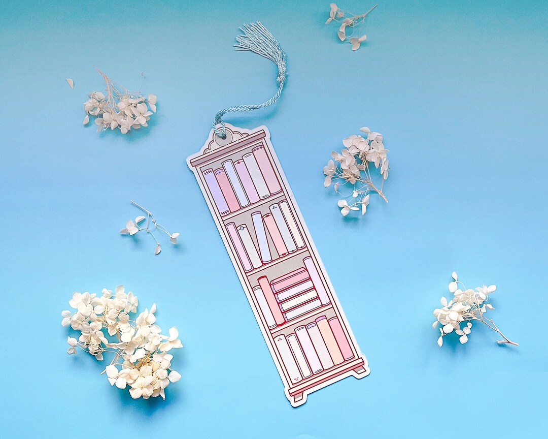 Forest Green Bookshelf Reading Tracker Bookmark With Green Tassel - Etsy