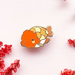 Chibi Ranchu Goldfish Enamel Pin - Etsy