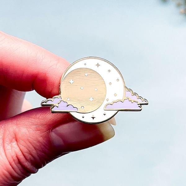 Moon Enamel Pin - Etsy
