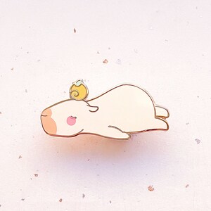 Curly the Capybara Lying Down Enamel Pin - Etsy