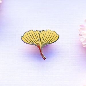 Ginkgo Biloba Leaf Enamel Pin - Etsy