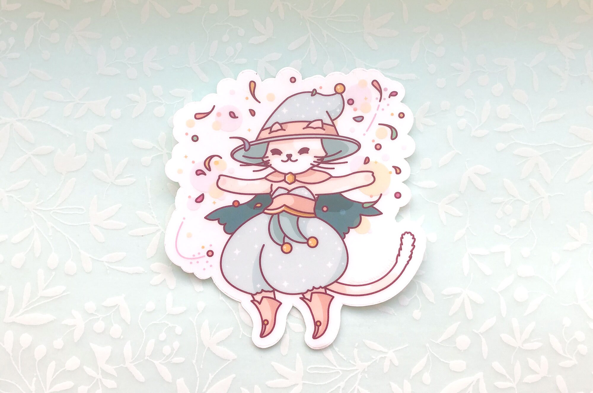 Kitty Mage Clear Vinyl Sticker - Etsy