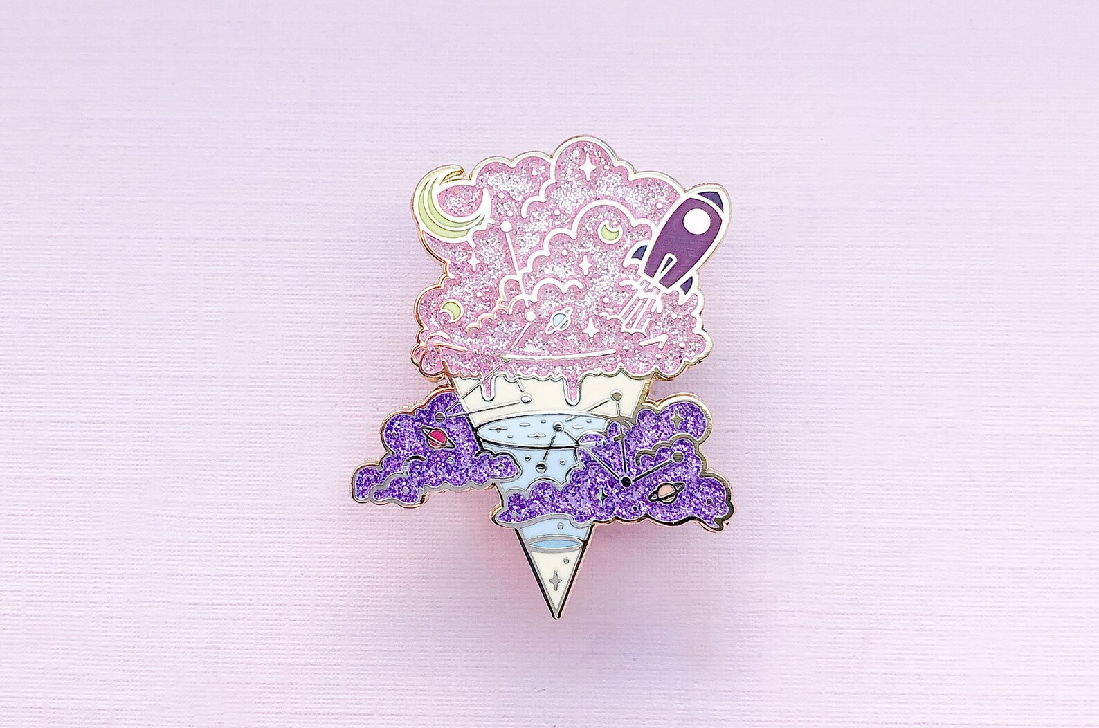 Space Ice Cream Cone Enamel Pin - Etsy