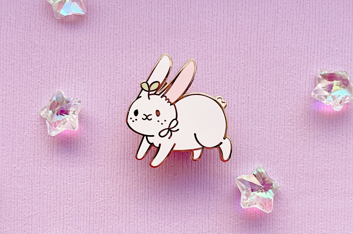 Alfalfa Sprout Rabbit Enamel Pin - Etsy