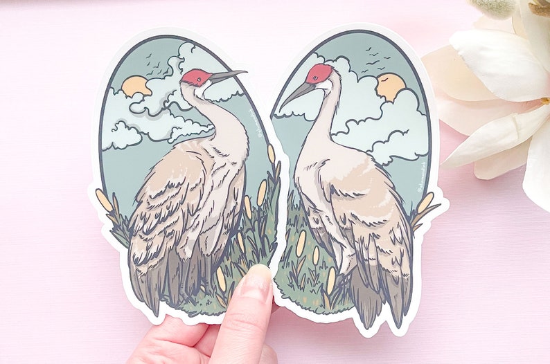 Sandhill Cranes Clear Vinyl Sticker Set - Etsy