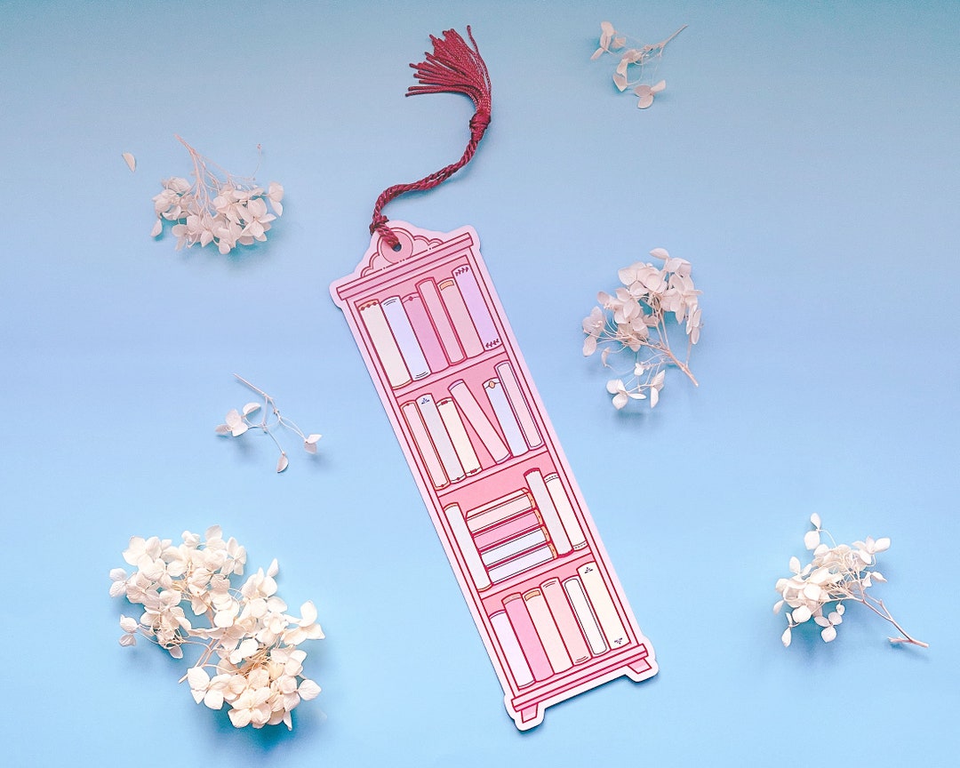 Soft Red Bookshelf Reading Tracker Bookmark With Red Tassel - Etsy