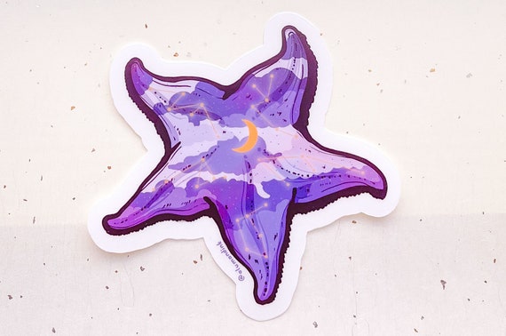 Starryfish Starfish Clear Vinyl Sticker | Etsy