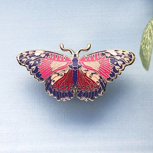 Red Lacewing Butterfly Enamel Pin - Etsy