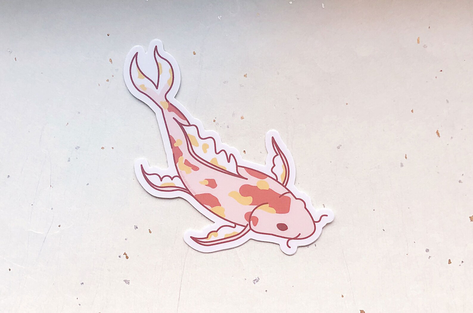 Pink Koi Fish Vinyl Sticker - Etsy