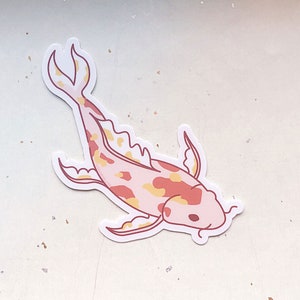 Pink Koi Fish Vinyl Sticker - Etsy UK