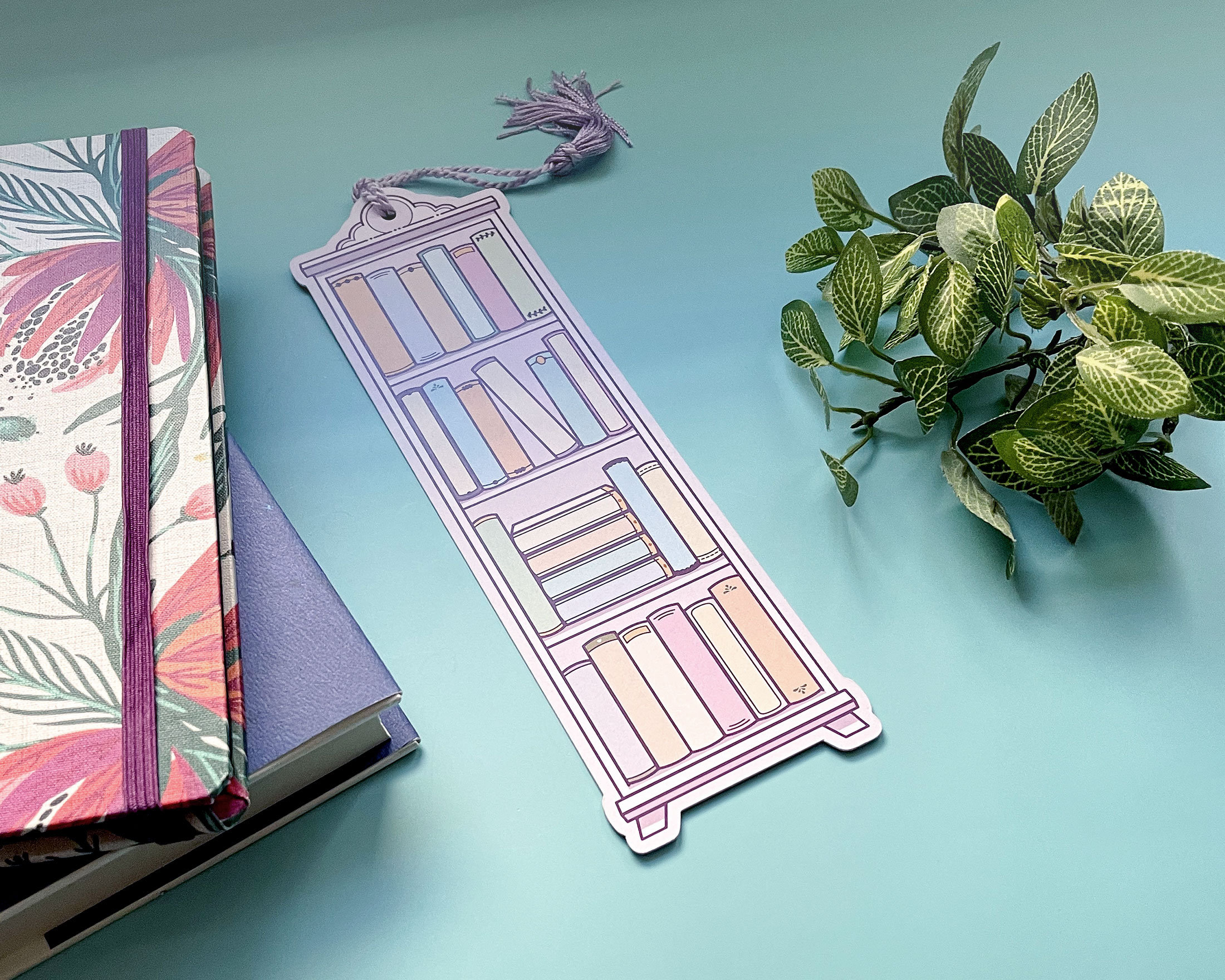 Regal Purple Bookshelf Reading Tracker Bookmark With Purple Tassel - Etsy