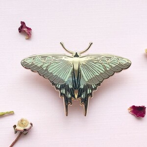 Glassy Bluebottle Butterfly Enamel Pin - Etsy
