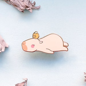 Curly the Capybara Lying Down Enamel Pin - Etsy