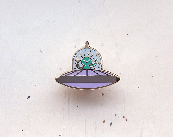 Tiny Alien Enamel Pin - Etsy