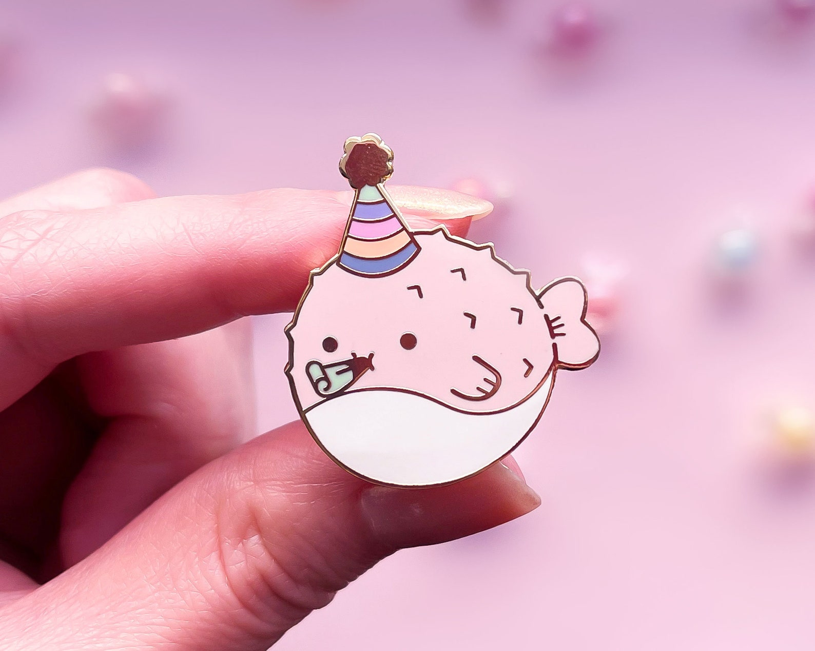 Party Puffer Enamel Pin - Etsy