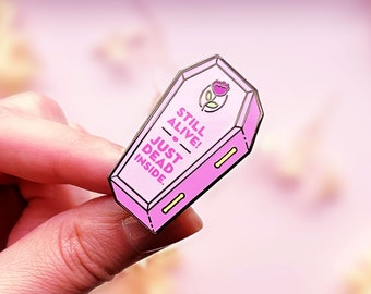 Dead Inside Coffin Enamel Pin - Etsy