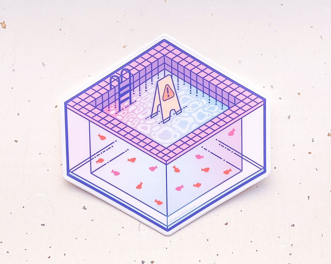 Liminal Space Indoor Pool Vaporwave Clear Vinyl Sticker - Etsy