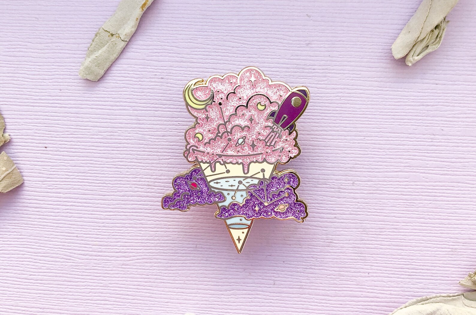 Space Ice Cream Cone Enamel Pin - Etsy