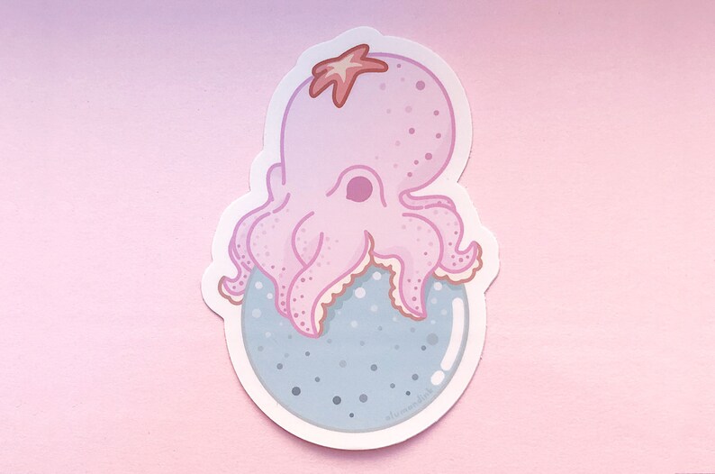 Octopus Bubble Vinyl Sticker - Etsy