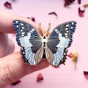 African Bluewing Butterfly Enamel Pin - Etsy
