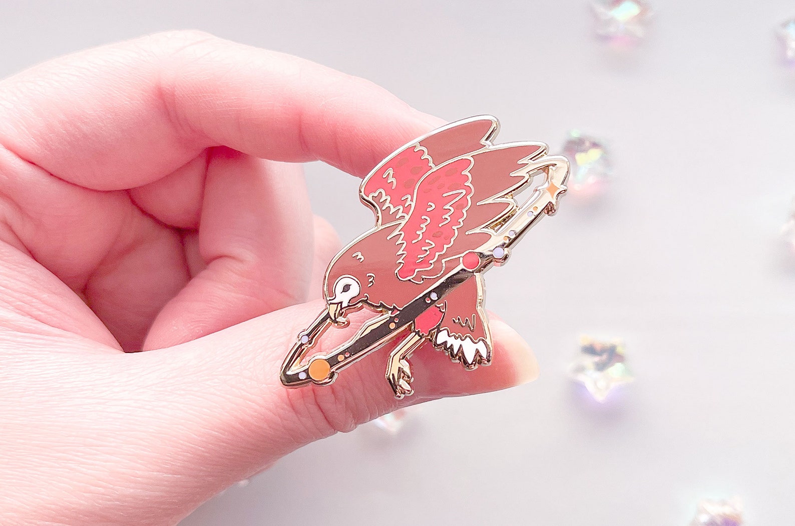 Cosmic Hawk Enamel Pin - Etsy