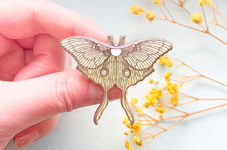 Luna Moth Enamel Pin - Etsy