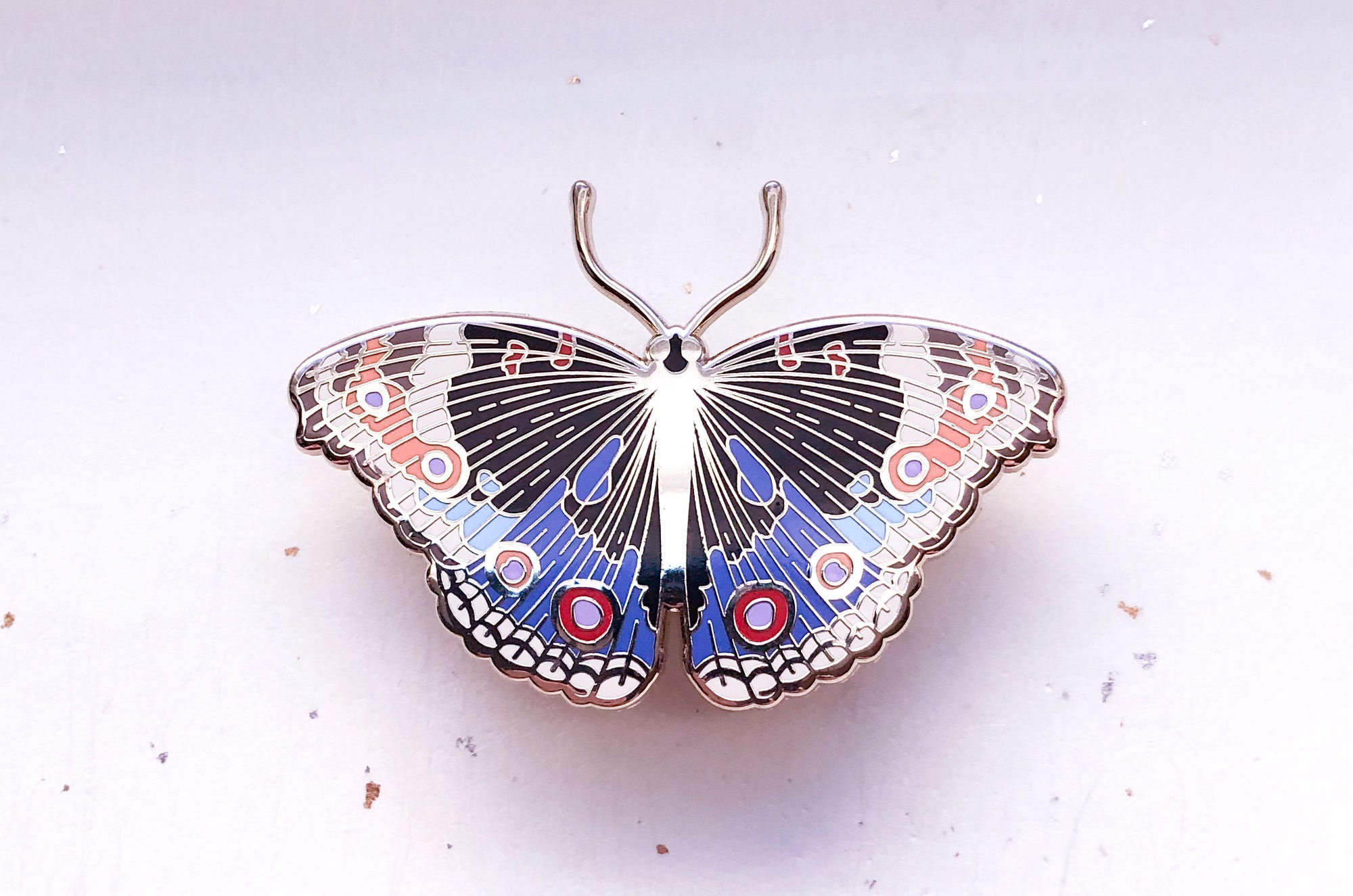 Blue Pansy Butterfly Enamel Pin - Etsy