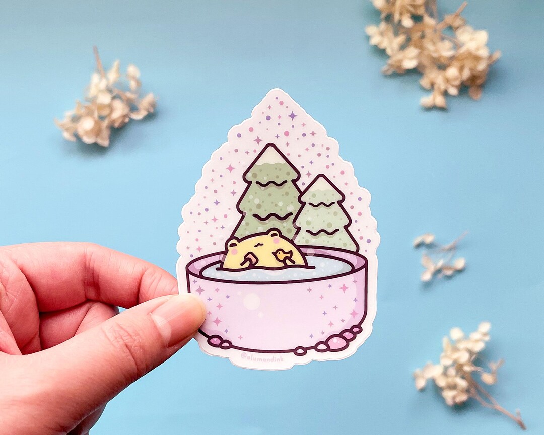 Frog Bath Clear Vinyl Sticker - Etsy